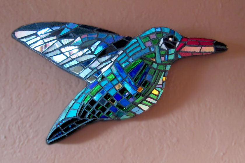 Kim Larson Art, Mosaics + More: Small Mosaic Hummingbird