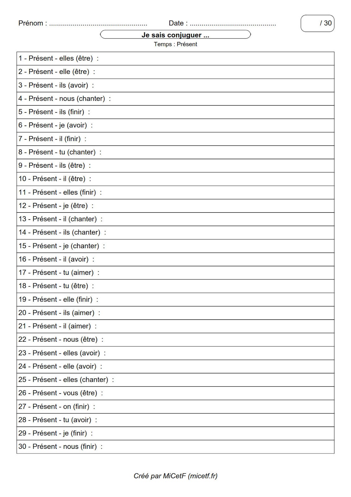 École et bricoles: Vos tests de conjugaison en un clic!
