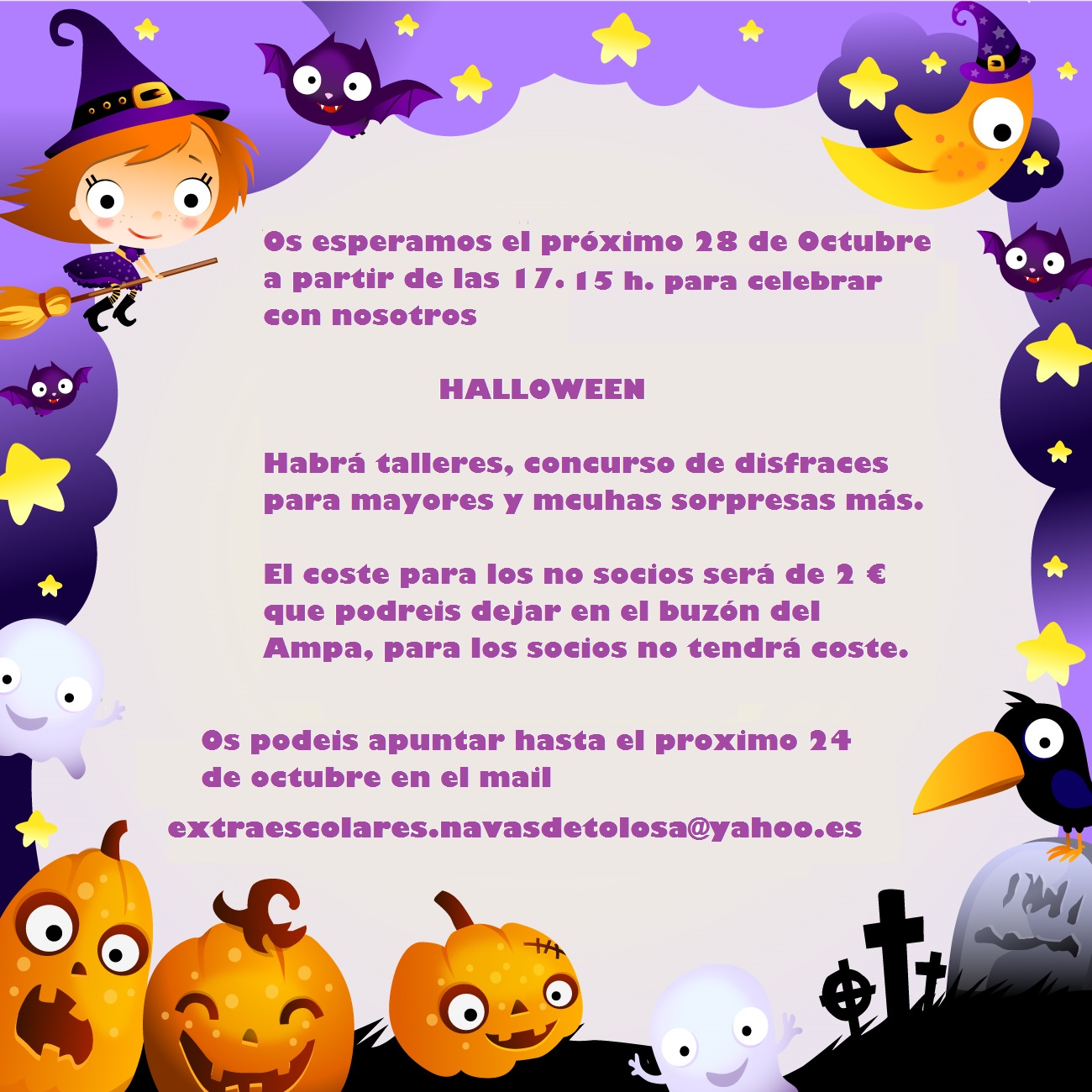 AMPA Navas de Tolosa Paracuellos: HALLOWEEN - 28 OCTUBRE
