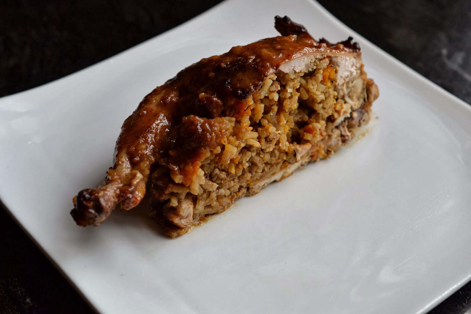 Greedy Girl Boneless Citrus Ginger Cornish Hens Stuffed With Sausage