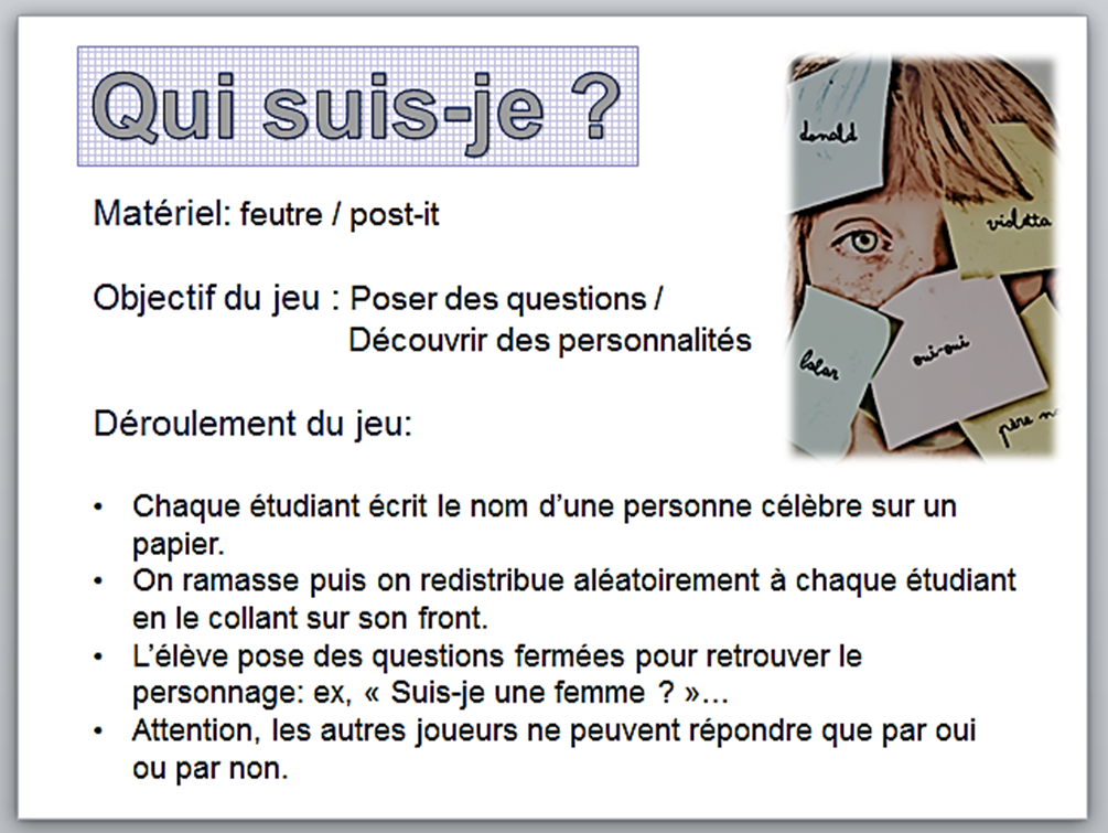 Bien sûr!: QUI SUIS-JE?