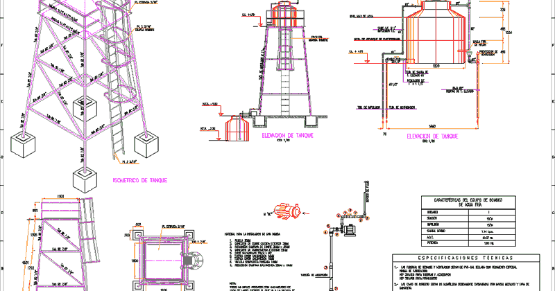 Bibliocad VIP Descargar Archivos Gratis: Estructura para tanque elevado