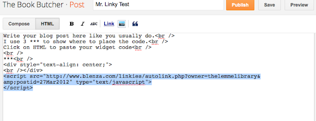 The Book Butcher: Ole! Bloggiesta Challange: MisterLinky