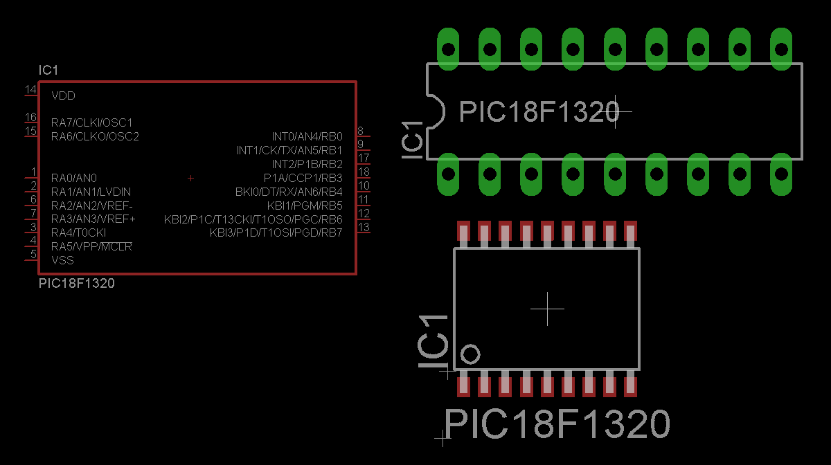 Librerías para Eagle: PIC18F1320