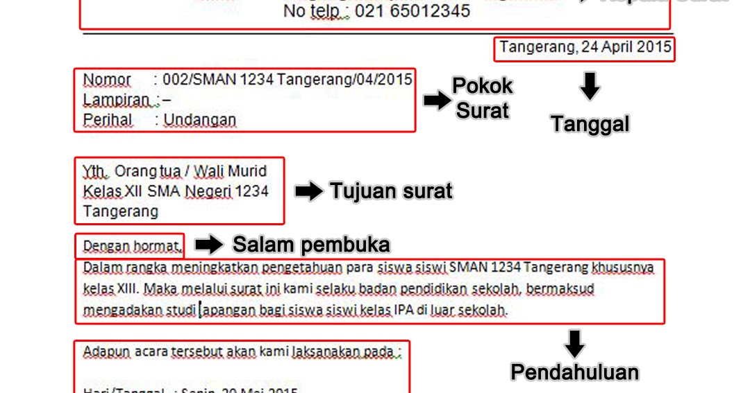 Contoh Lampiran Surat Resmi - Aneka Contoh