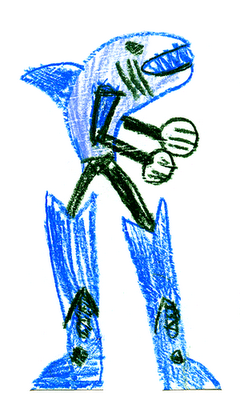 Shark Man Drawing