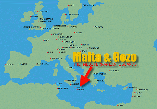 Situación de Malta en Europa.