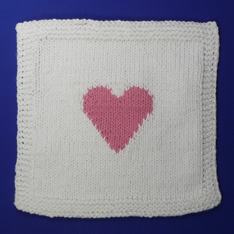 DetroitKnitter: Intarsia Heart Dishcloth