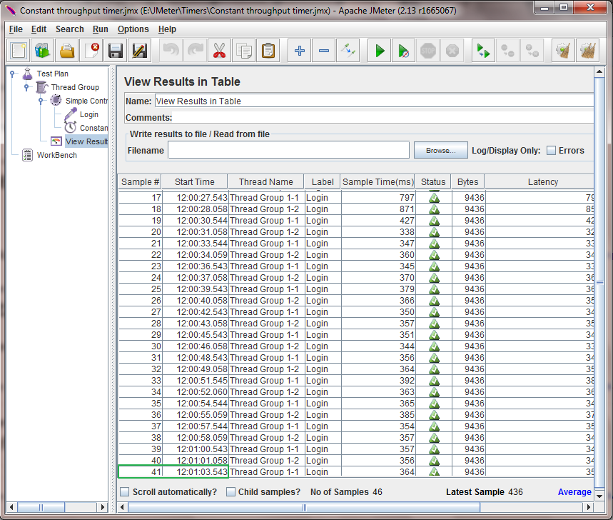 Jmeter Constant Throughput Timer Example