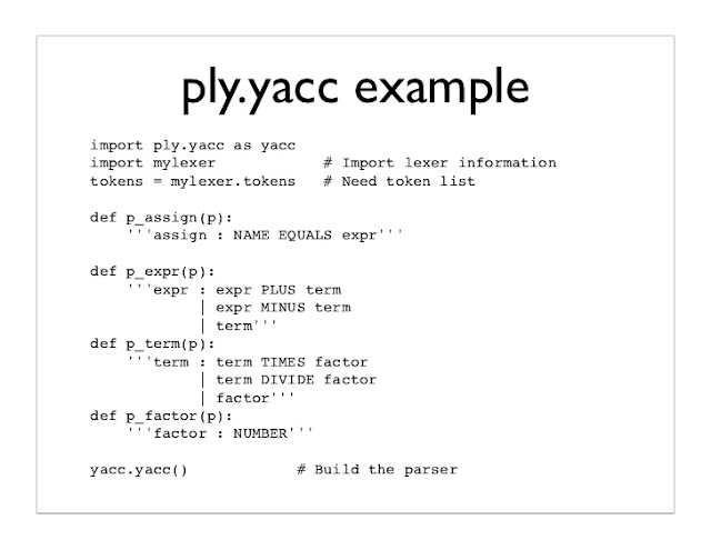 Python Ply Programming 41 Python Yacc Example