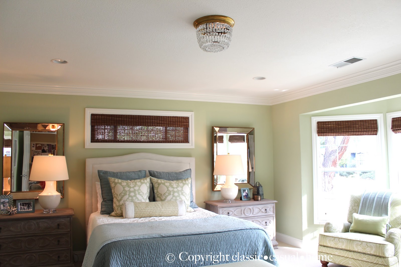 classic • casual • home: Soft Green and Aqua Blue Master Bedroom Before ...