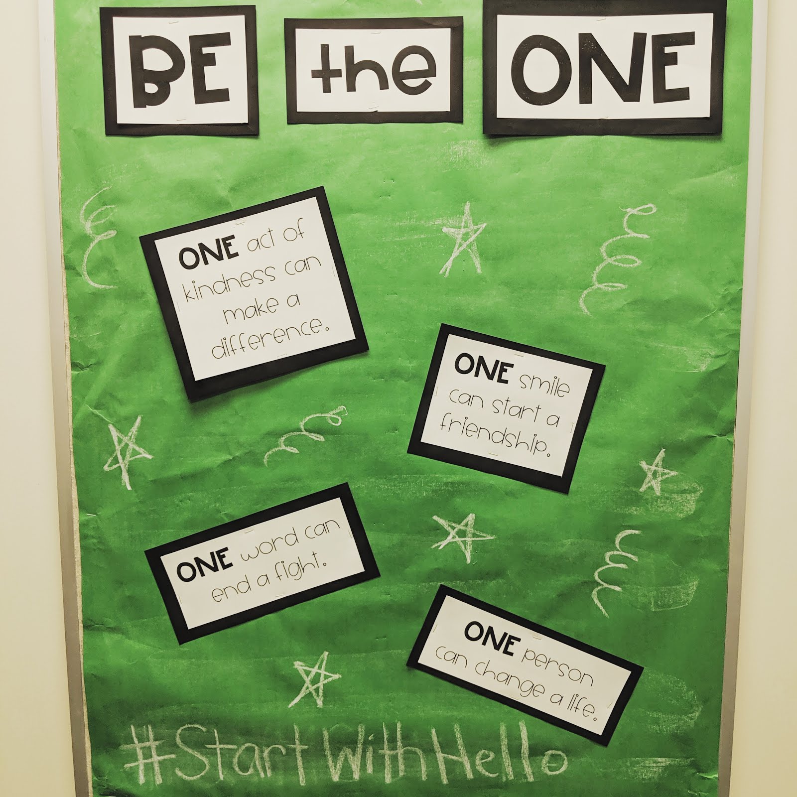 Be the One Bulletin Board - Start with Hello Week
