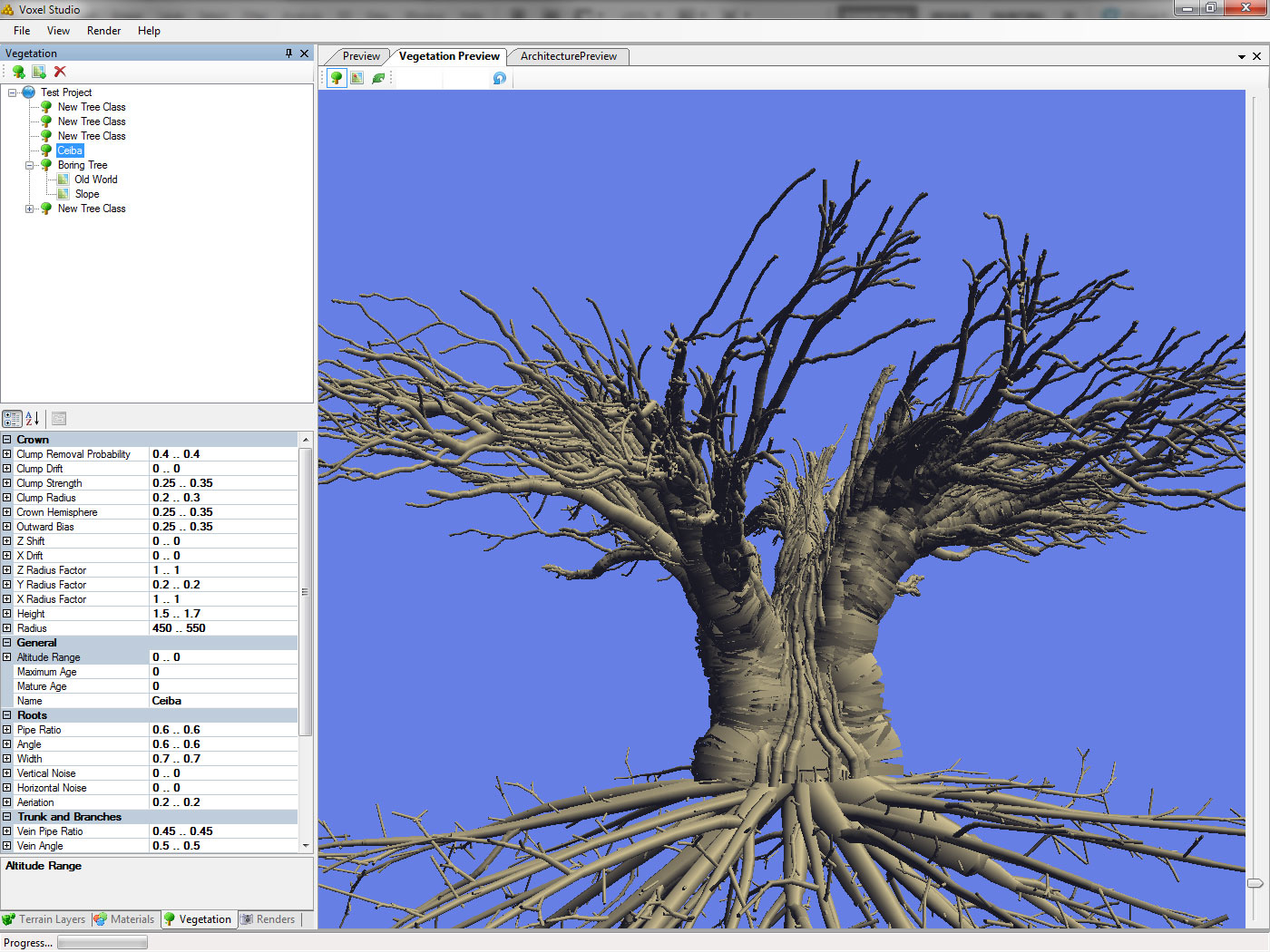 Procedural World: Tree editor in Voxel Studio