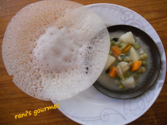 RANI'S GOURMET: APPAM AND VEGETABLE STEW