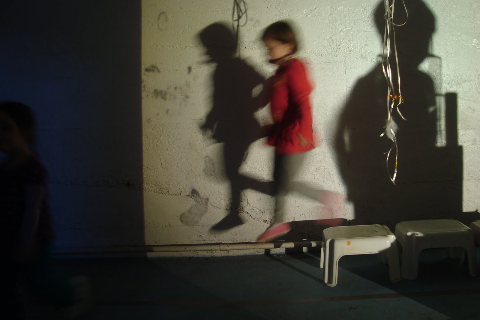 reflecting on children, shadows and light