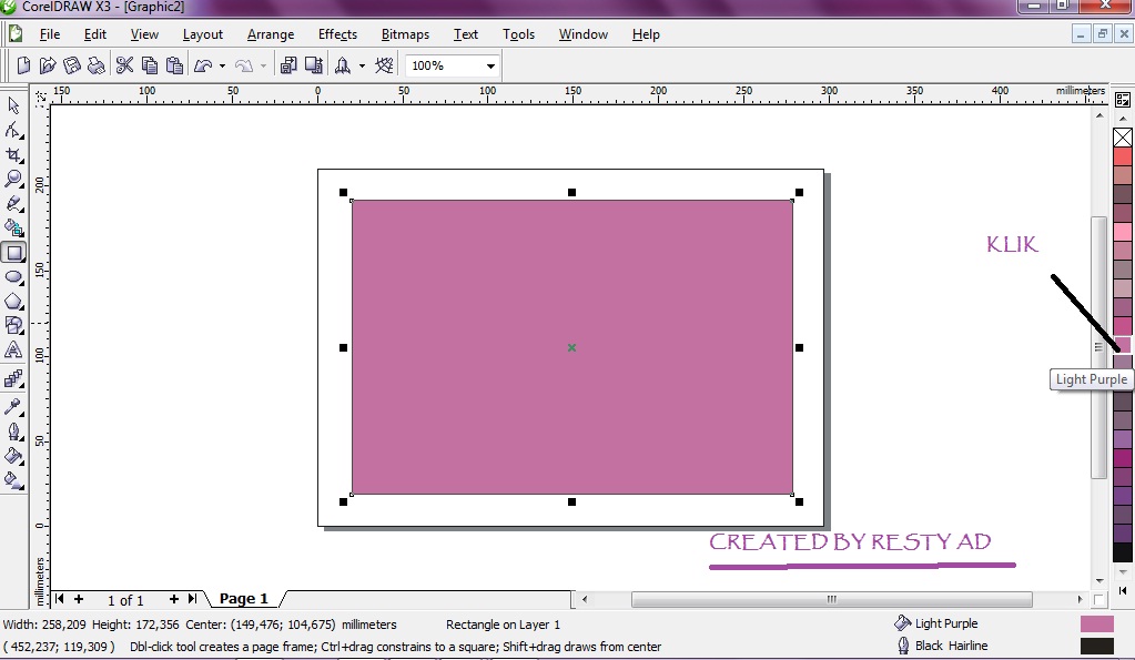 Restydewi: CARA MEMBUAT BINGKAI PADA COREL DRAW