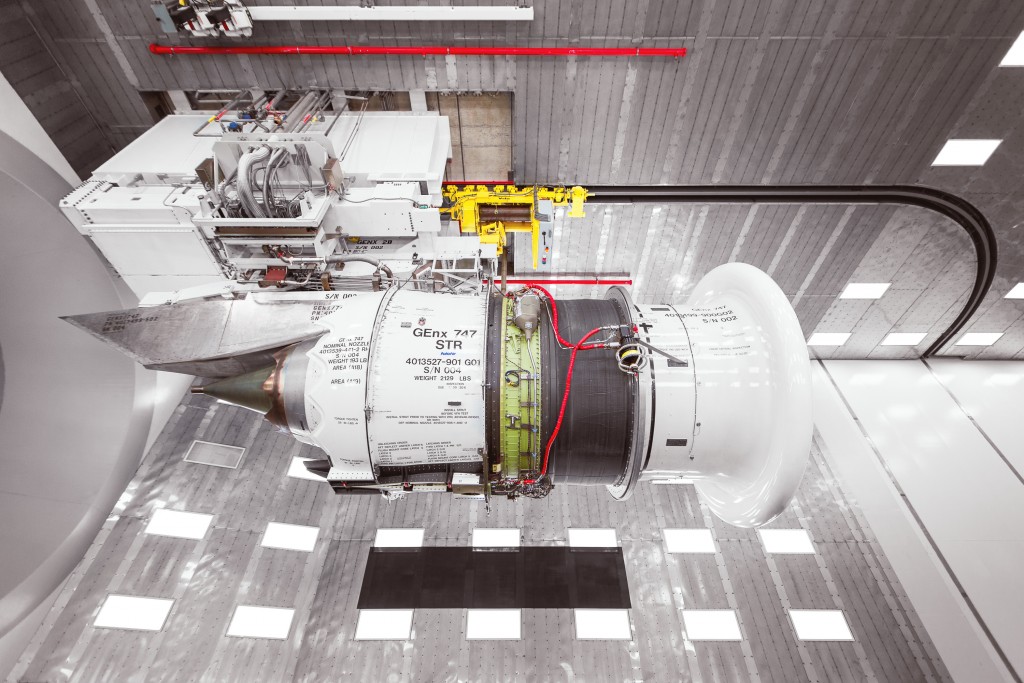 El banco de pruebas de los motores de GE (General Electric)