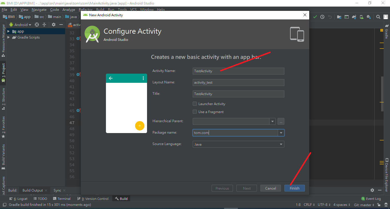 Android App Material design - toolbar and floating button
