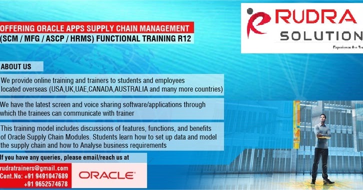 Rudra IT Solutions - Oracle Apps ASCP, SCM, WMS, DEMANTRA, OTM, HRMS, Finance, Process ...