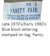 Sweet Vintage Designs: Vanity Fair Lingerie