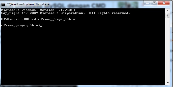 CARA MEMBUAT DATABASE MENGGUNAKAN COMMAND PROMPT ( CMD ) - MIDNIGHTY