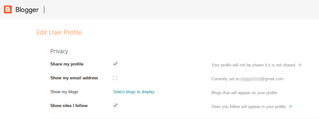 Select a Profile for your Blogger Account: Google+ or Blogger