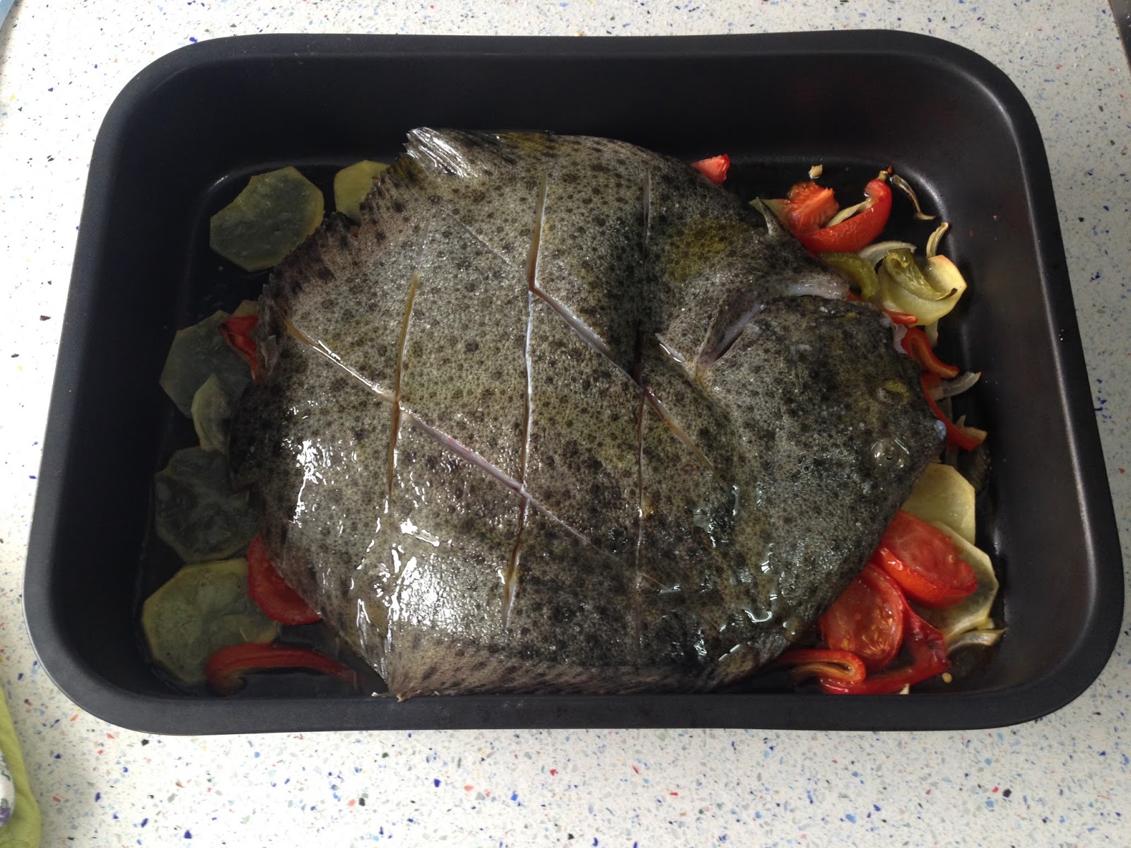 Blue Cuisine: Rodaballo asado con verduras