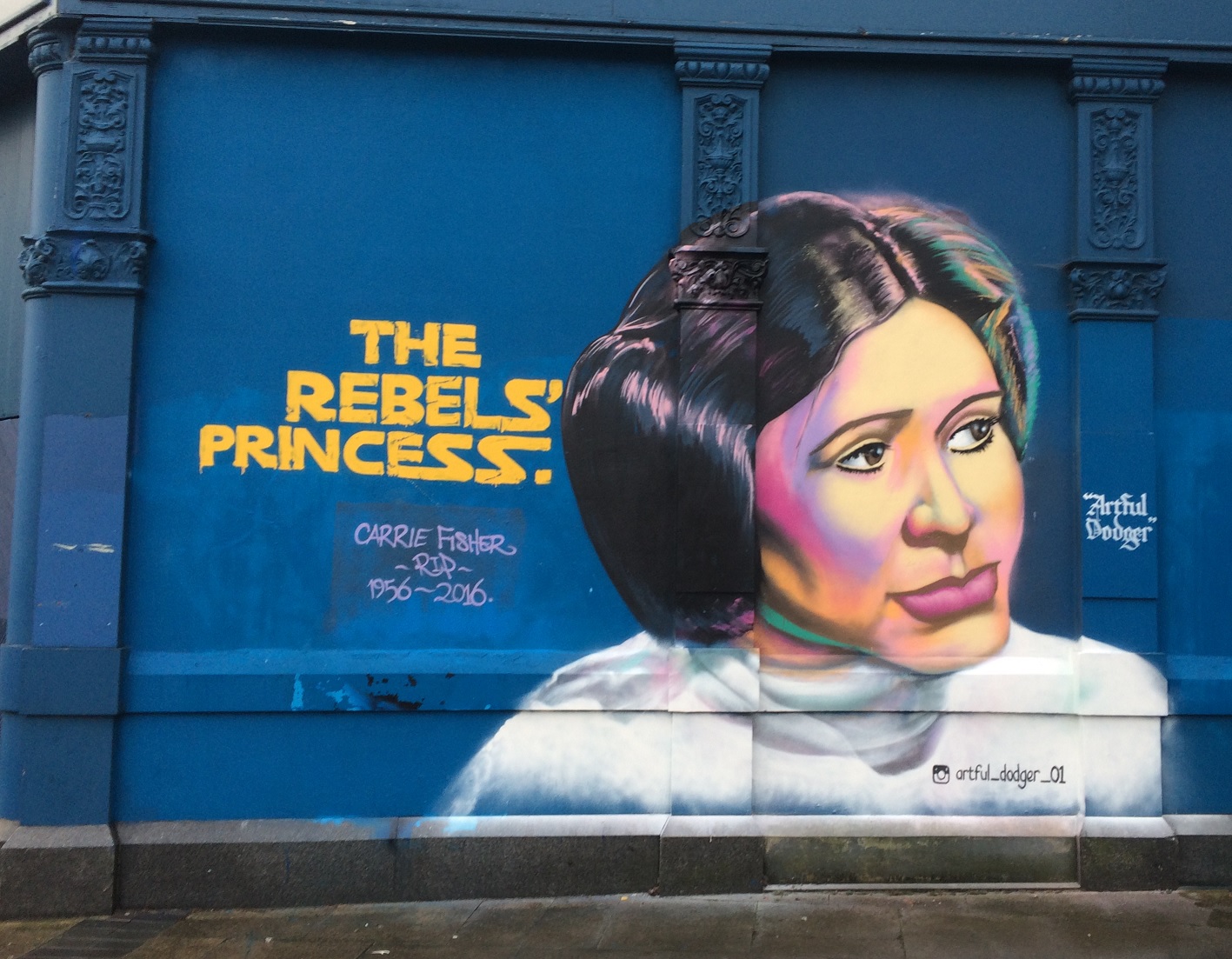 Transpontine: New Carrie Fisher/Princess Leia Mural in Peckham