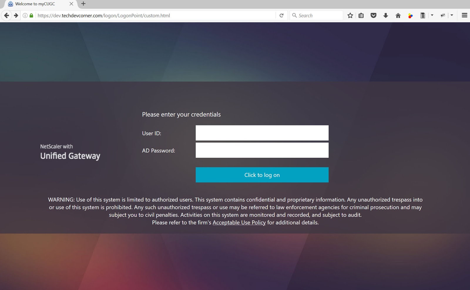 Techdev Corner Adding Text Links And Other Elements To The Netscaler Logon Page Part 2
