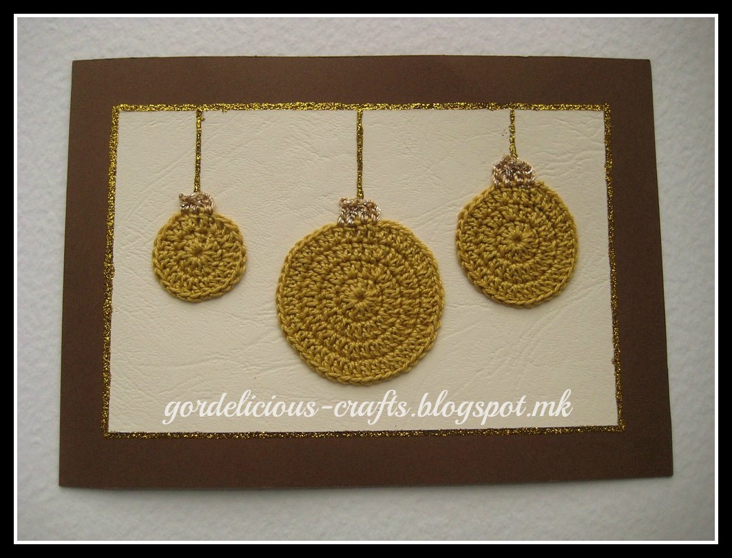 gordelicious creative crafts: Christmas cards with crochet ornaments