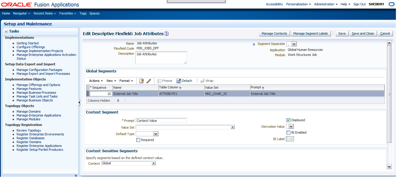 Fusion APPS Quick Start: How to Find and Edit Descriptive Flexfield ...