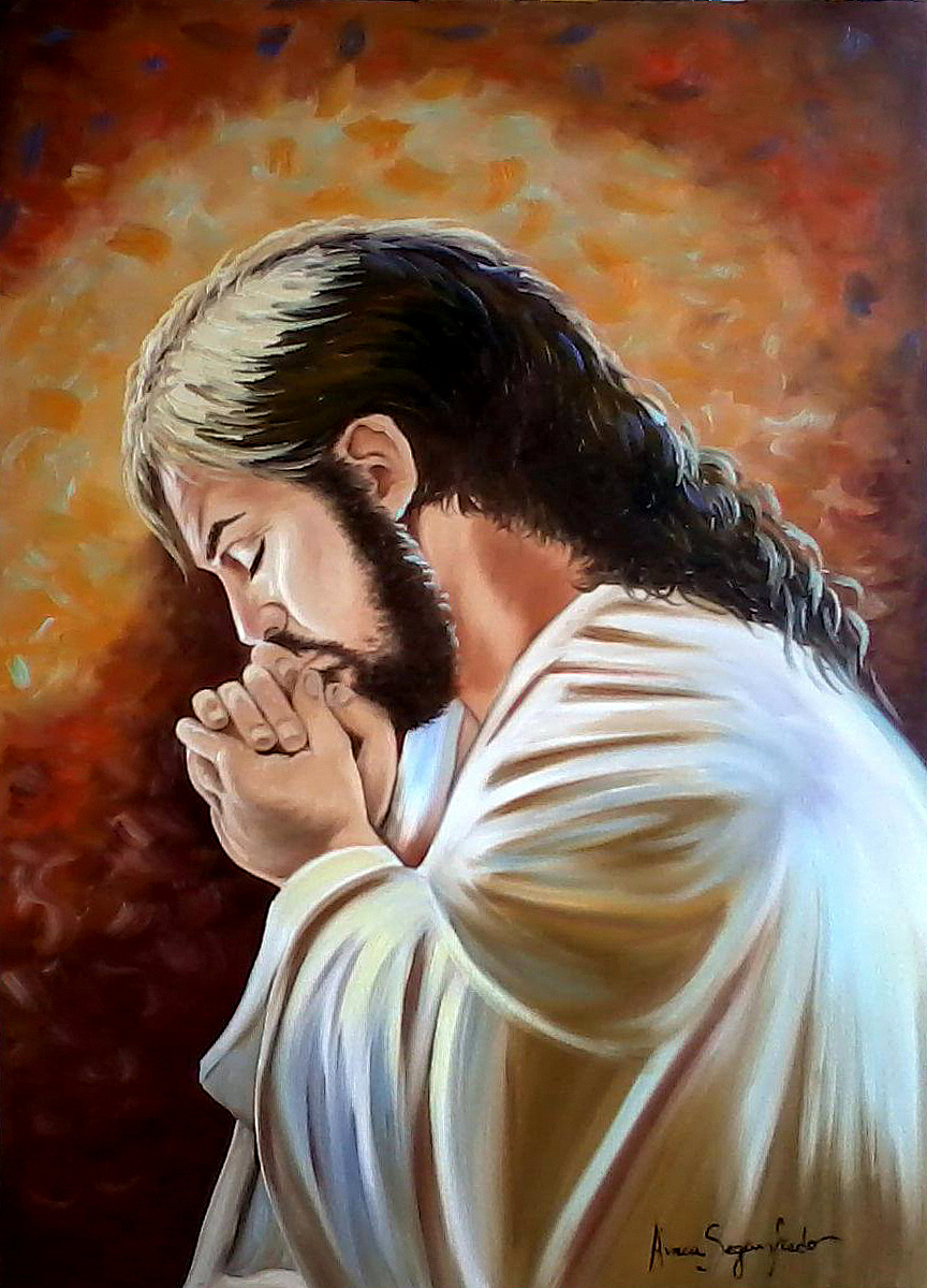 Áurea Seganfredo: Jesus orando - óleo sobre tela - 2013