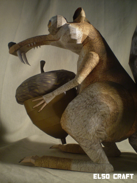 ELSO CRAFT: Scrat Papercraft (Ice Age)