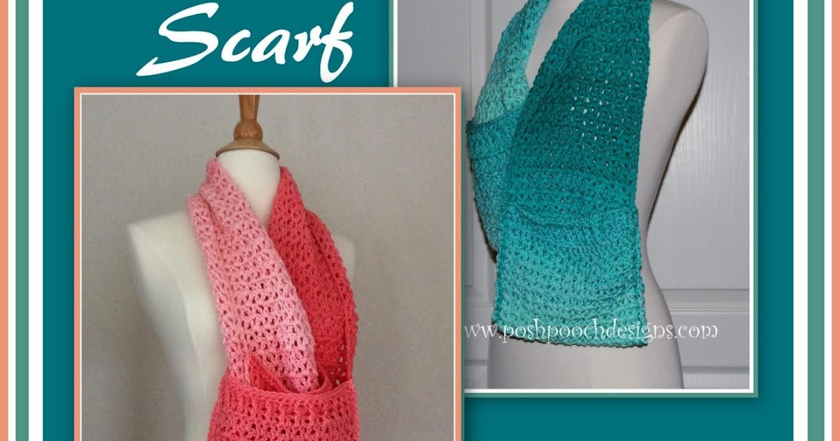Posh Pooch Designs : Ombre Pocket Scarf Crochet Pattern \ Posh Pooch ...
