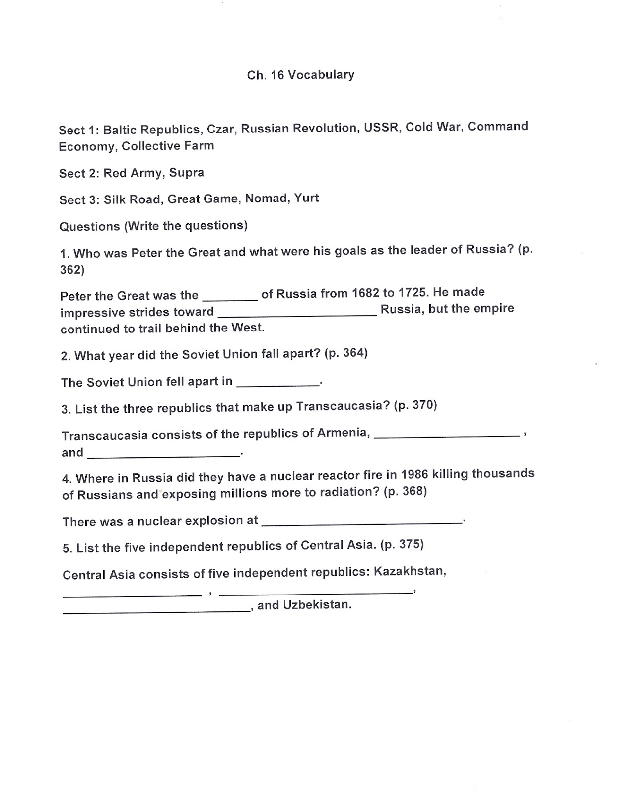 Mr. E's World Geography Page: World Geography 2018 - Chapter 16 - Human ...