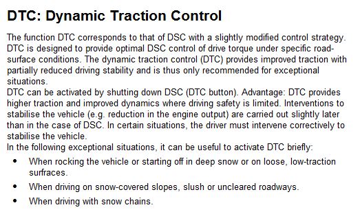 Bimmer Crew: BMW DSC(Dynamic Stability Control & DTC(Dynamic Traction ...