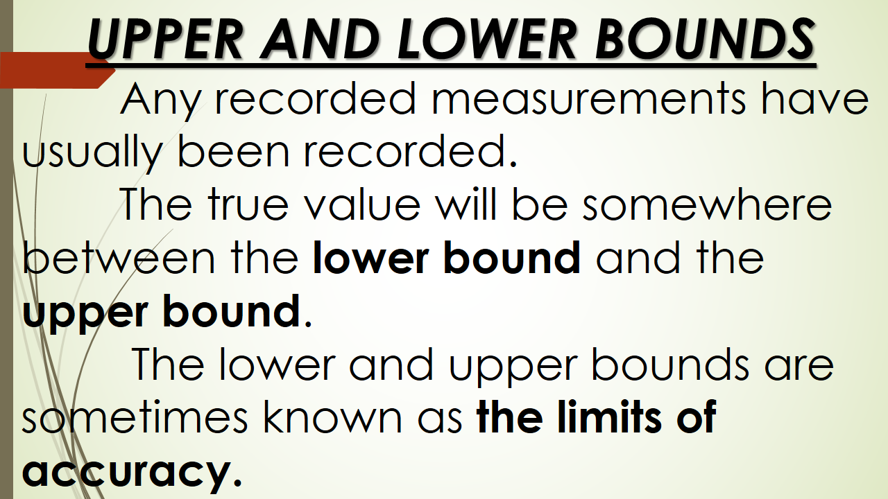 Math 10: CHAPTER-6 : UPPER AND LOWER BOUNDS