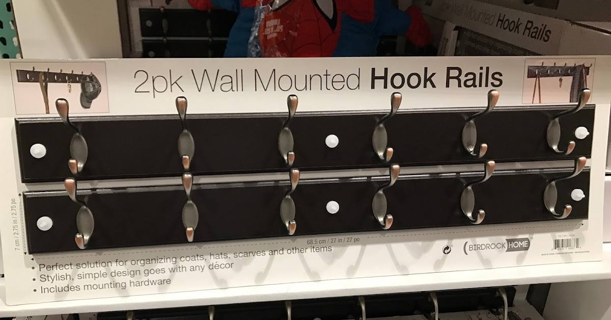 Birdrock Home Wall Mounted Hook Rails (2 pack) | Costco Weekender
