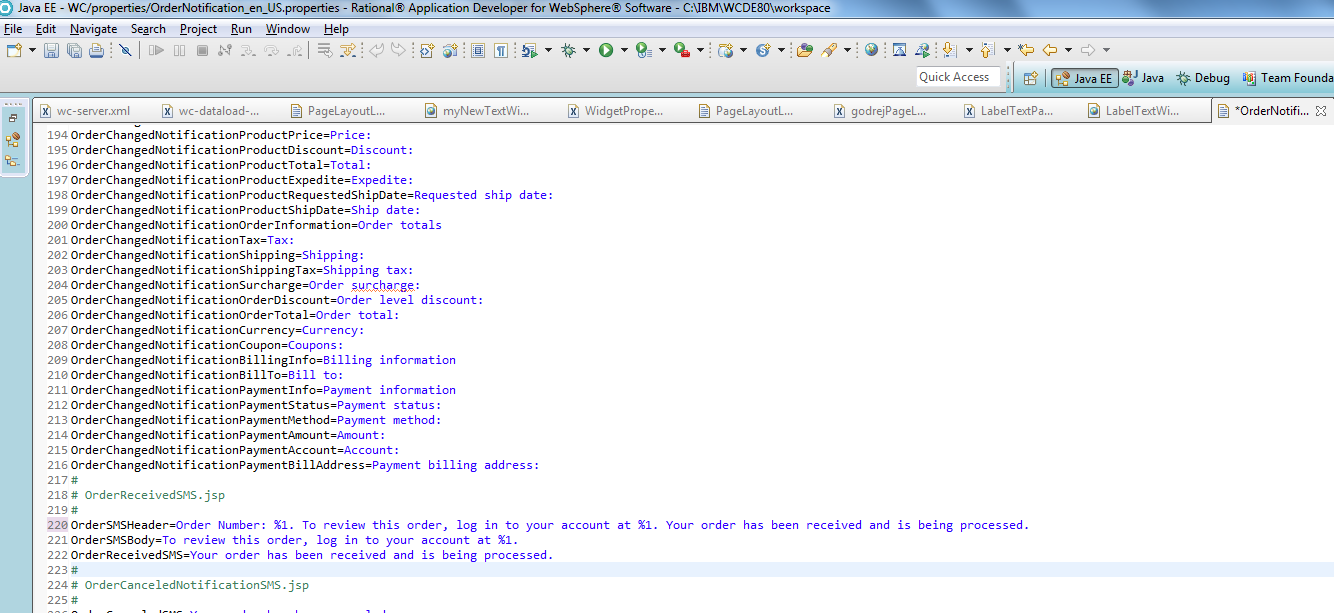 Learn Java and WCS: Customizing SMS Message contents in WCS