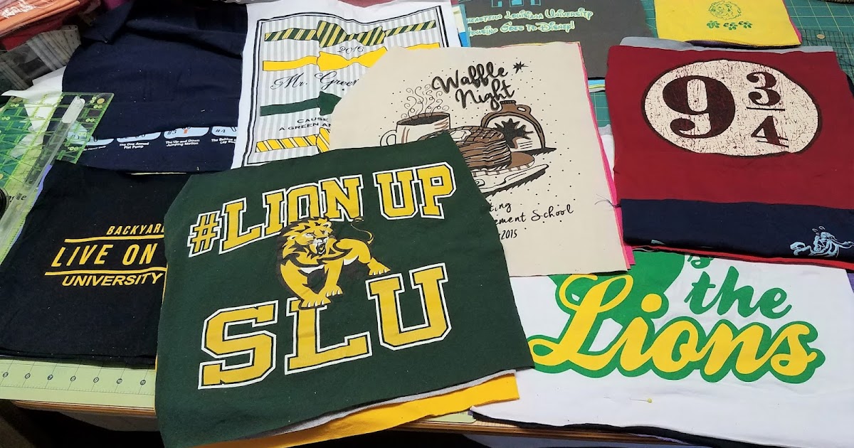 Fleur de Lis Quilts and Accessories: SLU tee-shirt quilt finish