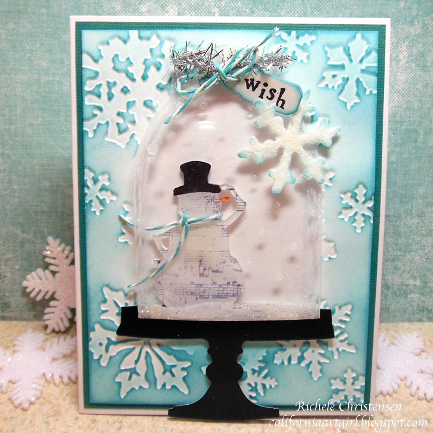 Richele Christensen: Snow Globe, Snowman card!