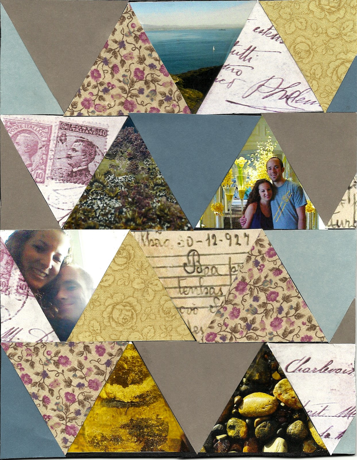 Alone with my tea: Triangle Collage