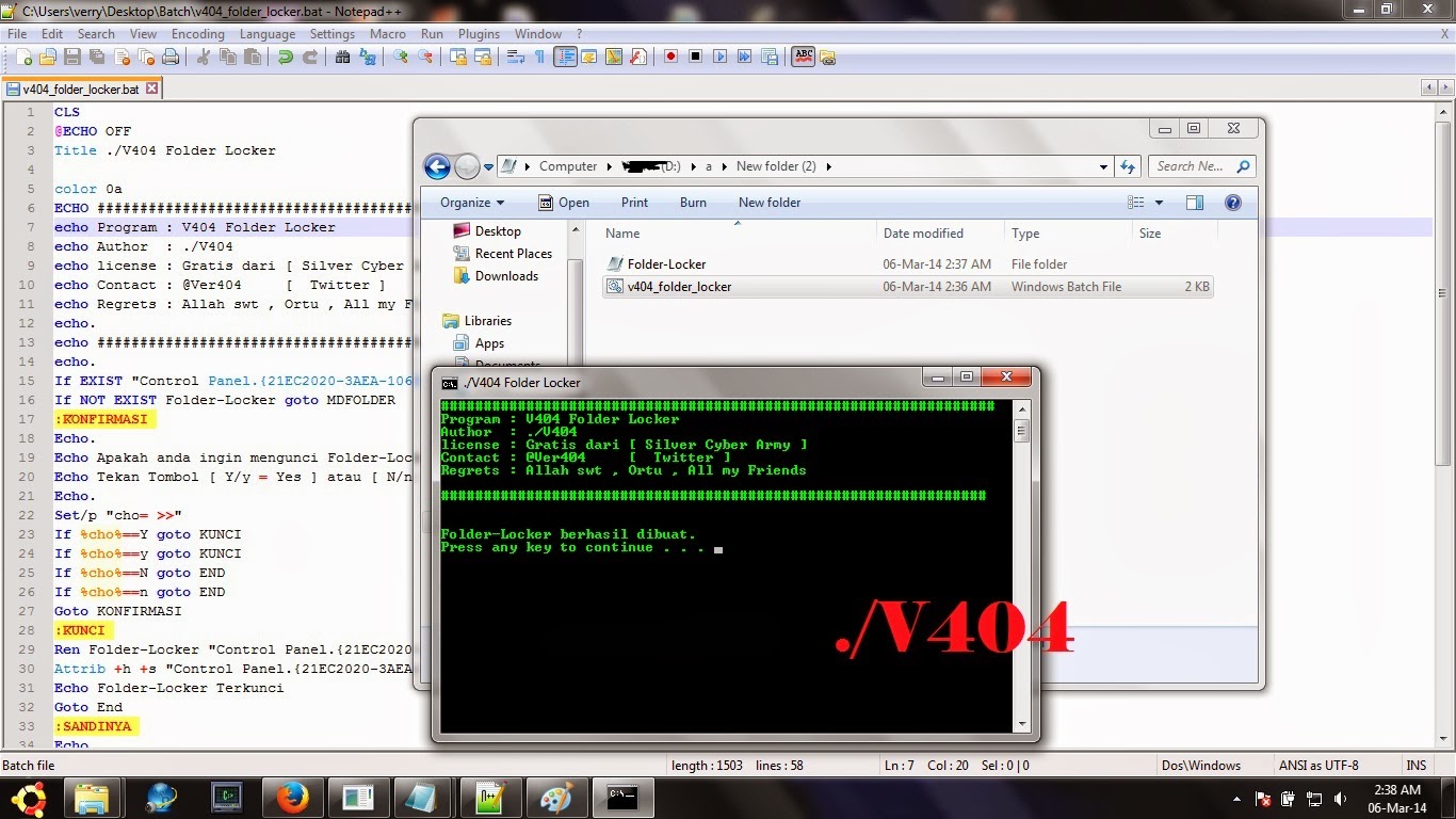 Cara Membuat Program Pengunci Folder Dengan Notepad - BL4CK NOTES