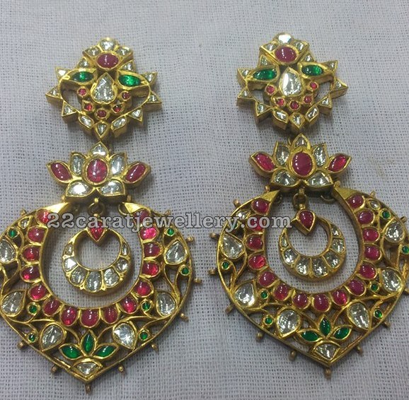 10 Different Style Kundan Jhumkas Chandbalis - Jewellery Designs