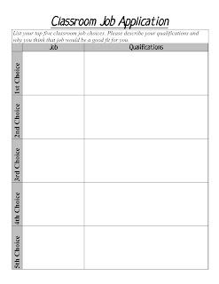 3-6 Free Resources: Classroom Jobs & Application Freebie