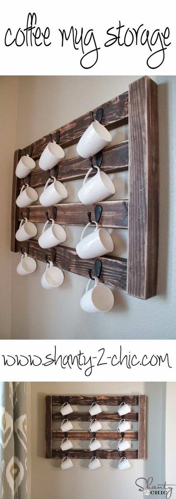 Easy DIY Coffee Mug Display! This is so cute and very easy to modify to ...