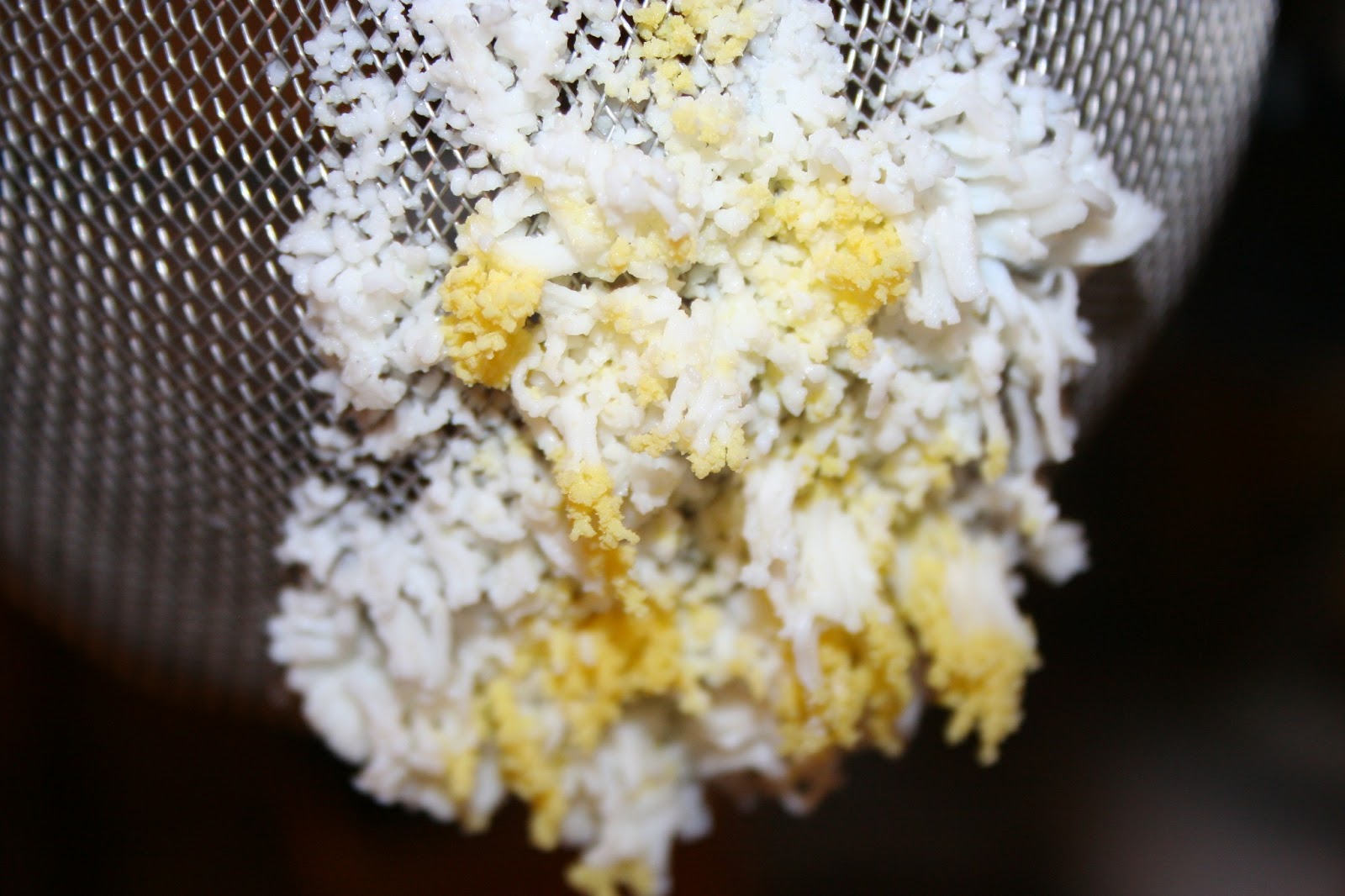 Food: Fingerlings Vinaigrette with sieved eggs and pickled celery