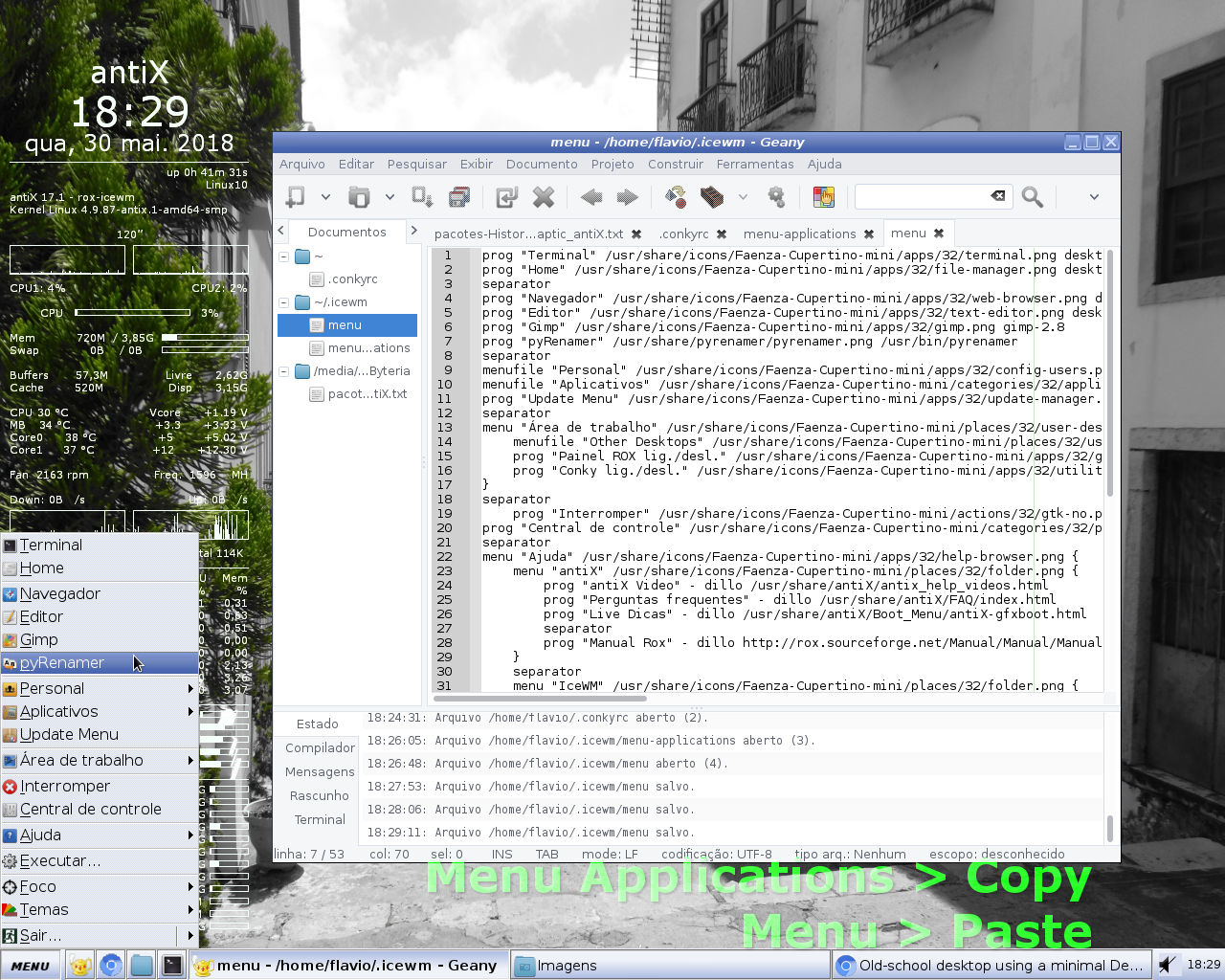 Byteria: Aprendendo a lidar com IceWM no antiX