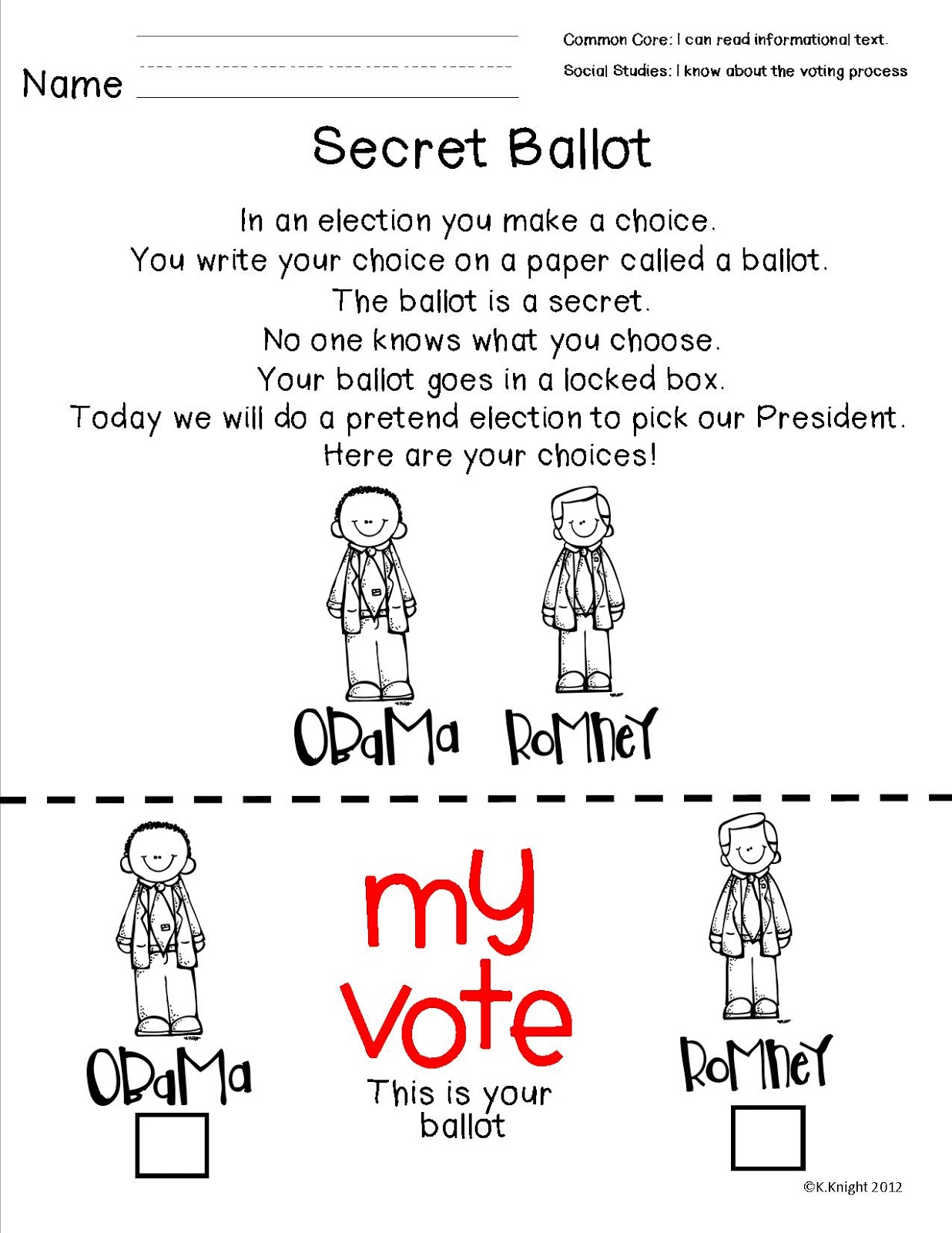 Election Freebie | Teacher to the Core