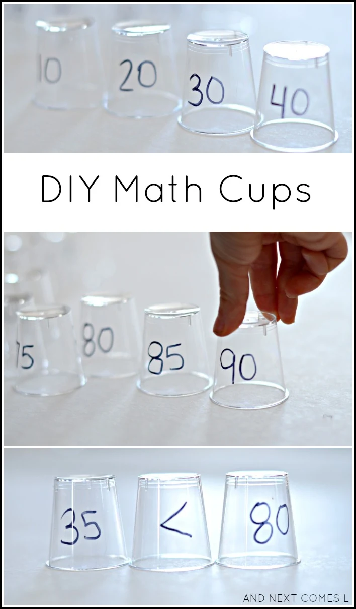 DIY Math Cups | And Next Comes L - Hyperlexia Resources